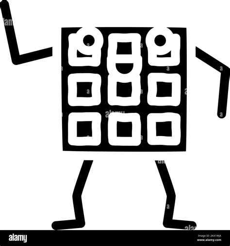 Waffle Dessert Character Glyph Icon Vector Illustration Stock Vector