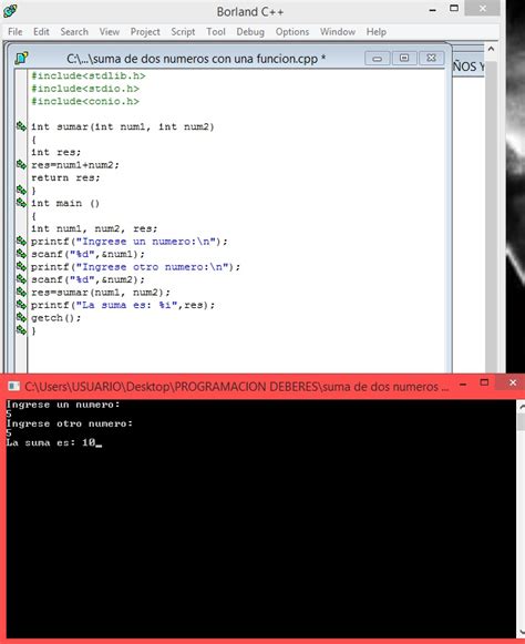 Programacion♡ Suma De Dos Numeros Con Una Funcion