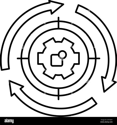 System Working Process Line Icon Vector Illustration Stock Vector Image