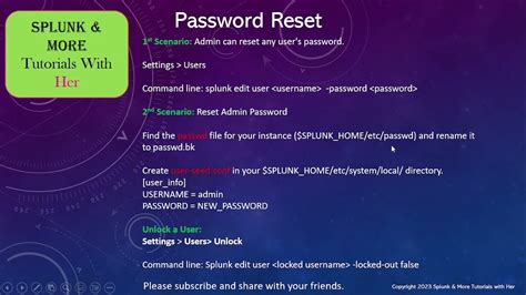 Splunk Adminuser Password Resetforgot Admin Passwordsplunk Commands