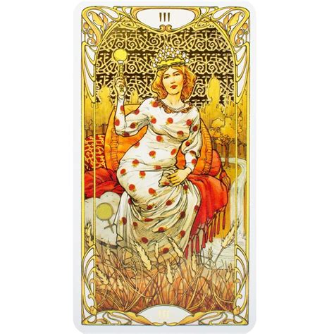 Golden Art Nouveau Tarot Deck Tarot Cards Art Tarot Art Empress
