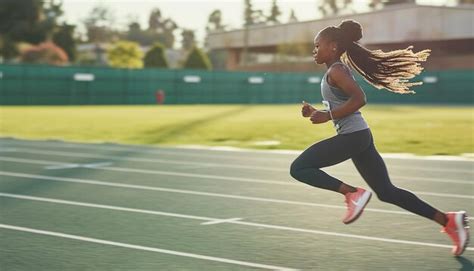 Premium Photo A Dynamic Photo Of A Young Black Female Athlete Running