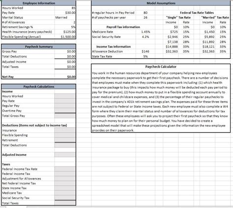 Employee Infor Model Assumptions Hours Worked Pay
