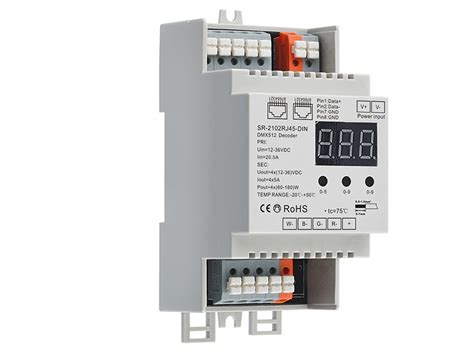 Din Rail Mounted DMX512 Decoder SR 2102RJ45 DIN