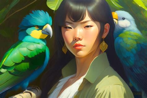 Premium Ai Image Forest Girl