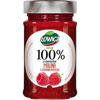 Łowicz Dżem 100 z owoców malina czerwona porzeczka 210 g Łowicz