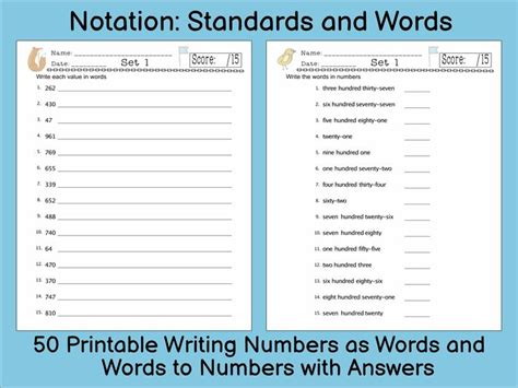 Math Worksheet Standard And Words Notation Writing Numbers To Words