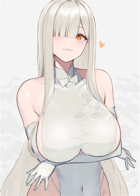 1190413 Huge Breasts Pixiv Looking At Viewer Anime Hazel Eyes Anime Girls Brunette Smile