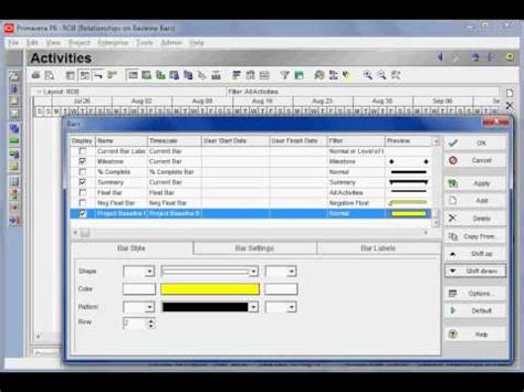 Oracle Primavera P6 Removing Relationships From Baseline Bars YouTube