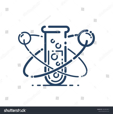 Test Tube Atom Vector Simple Linear Stock Vector Royalty Free