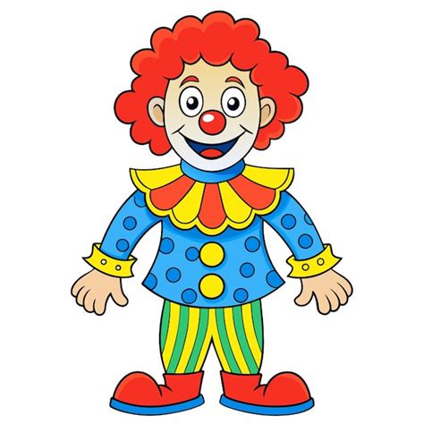 Clowns Joker Buffon Comédien Jongleur Mascotte Dessinée à La Main