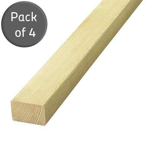 3x2 Inch Treated Timber C16 44x70mm L 1800mm Pack Of 4