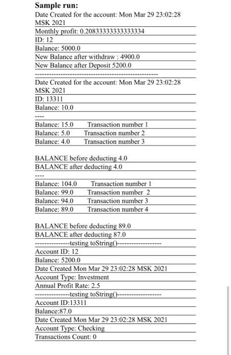 Solved Create Two Subclasses Of Account Class Uploaded On