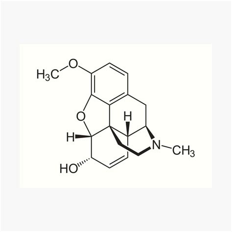 Codeine Chemical Structure Art Print By Mikedece Redbubble