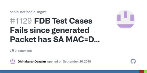 fdb test cases fails since generated packet has sa mac da mac · issue