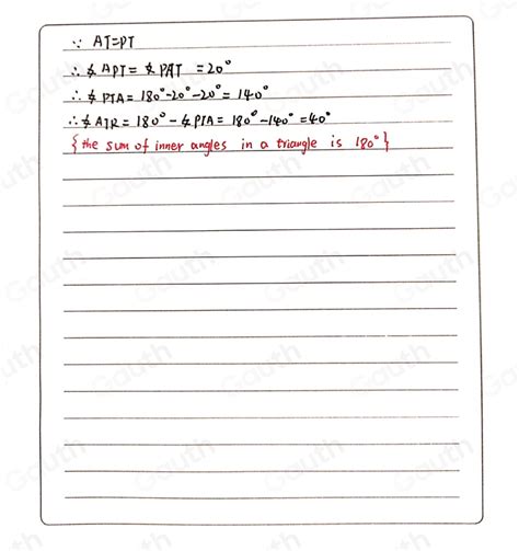 Solved In The Given Figure PTR Is A Tangent Of A Circle It AT PT And APT What Is