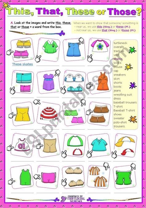 Demonstrative Determiners This These That Those Esl Worksheet By Mena22