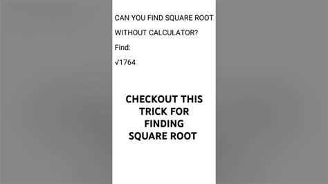 How To Find Square Root Without Using Calculator Youtube