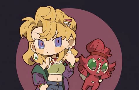 Blonney Jennifer Chibi And Udimo Official Art Text Presented By Me Reverse 1999 Return