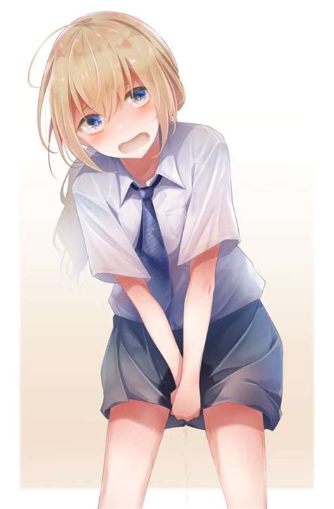 金髪女の子のスカート前押さえおもらし By わたからし From Pixiv Fanbox Kemono
