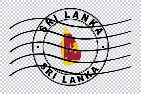 Map Of Sri Lanka Postal Passport Stamp Travel Stamp Stock
