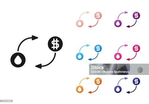 黑油交換水轉移轉換圖示隔離在白色背景設置圖示五顏六色向量插圖向量圖形及更多不完整圖片 不完整 付錢 商務 Istock