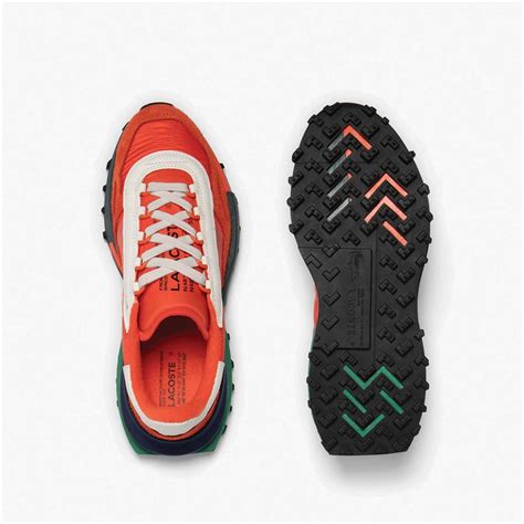 Buy Lacoste Mens Elite Active 22 Trainers Orangedark Green