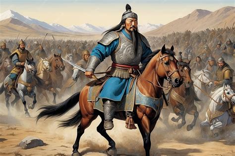 Genghis Khan First Warrior Of The Mongol Empire Premium Ai Generated