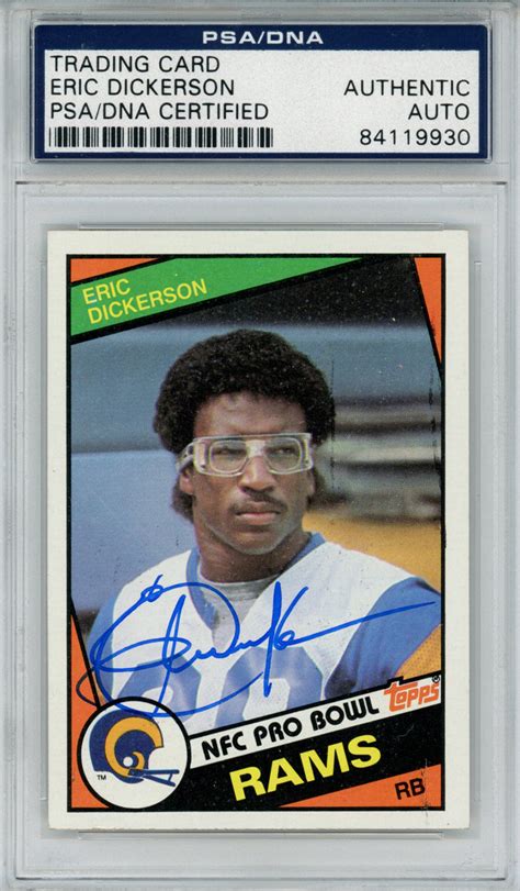 Eric Dickerson Autographed Rams 1984 Topps 280 Rookie Card Psa Slab