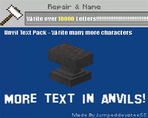 Anvil More Text Pack Minecraft Texture Pack