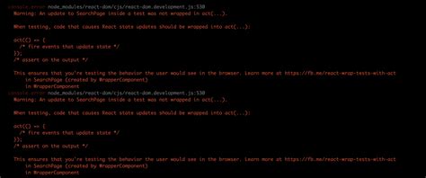 Warning An Update To SearchPage Inside A Test Was Not Wrapped In Act