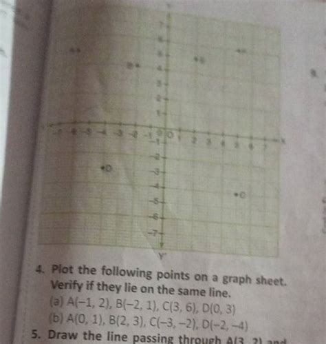 4 Plot The Following Points On A Graph Sheet Verify If They Lie On The
