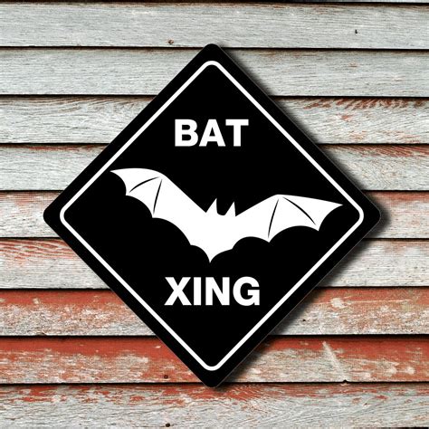 Bat Crossing Funny Novelty Crossing Sign Etsy