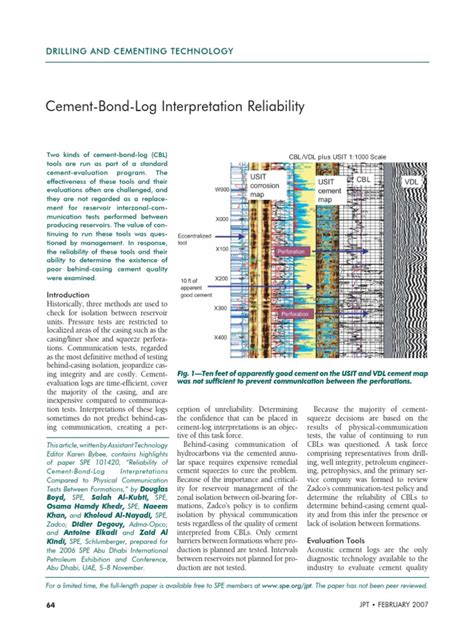 Cbl Interpretation Pdf Pdf Casing Borehole Reliability Engineering