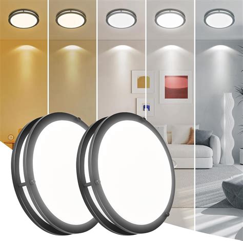 Eikodo 2 Pack 75 Inch Round Black Ceiling Light Fixture For Hallway