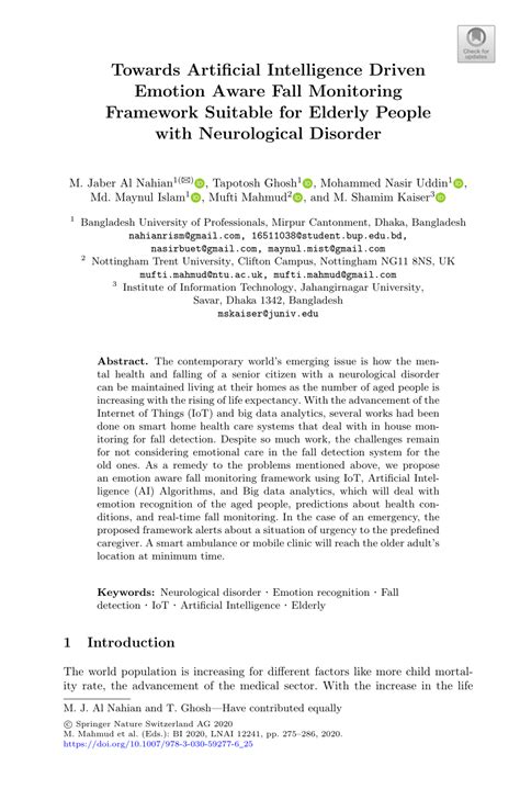 Pdf Towards Artificial Intelligence Driven Emotion Aware Fall