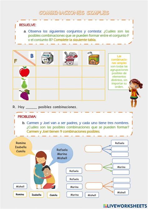 Combinaciones Simples Exercise Combinaciones Matematicas Matematicas