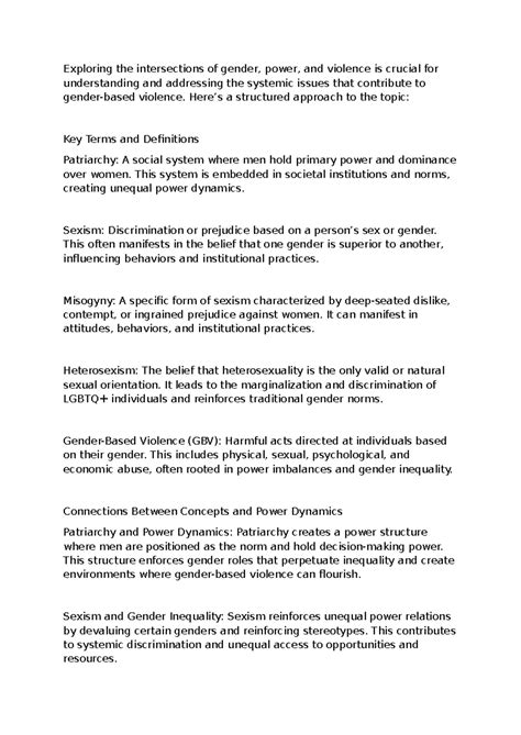 Exploring The Intersections Of Gender Heres A Structured Approach To The Topic Key Terms And