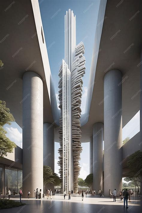 Premium Photo Conceptual Architecture Column Between Space For Defined Function Of Space