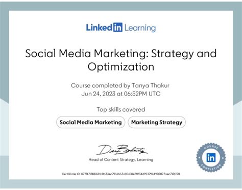 tanya thakur on linkedin socialmediamarketing certificationachieved