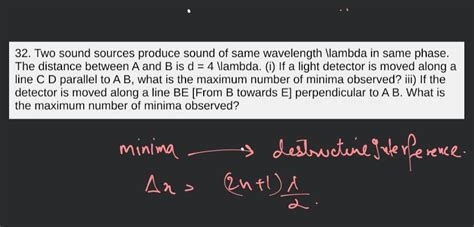 32 Two Sound Sources Produce Sound Of Same Wavelength Lambda In Same Ph