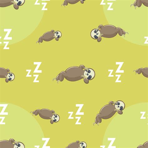 Sloth Pattern Seamless Background 20434070 Vector Art At Vecteezy