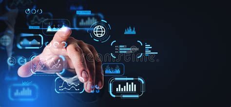 Businessman Finger Touch Graph Chart With Big Data Analysis And