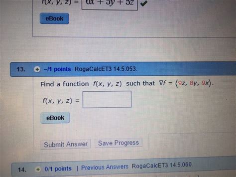 Solved Find A Function F X Y Z Such That Nabla F 9z