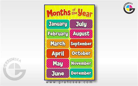 12 Months Of Year School Chart Design Image Free Download Graficsea