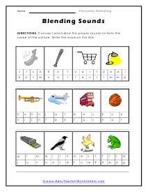 Phonics Worksheets For Kindergarten Blending Sounds Worksheets