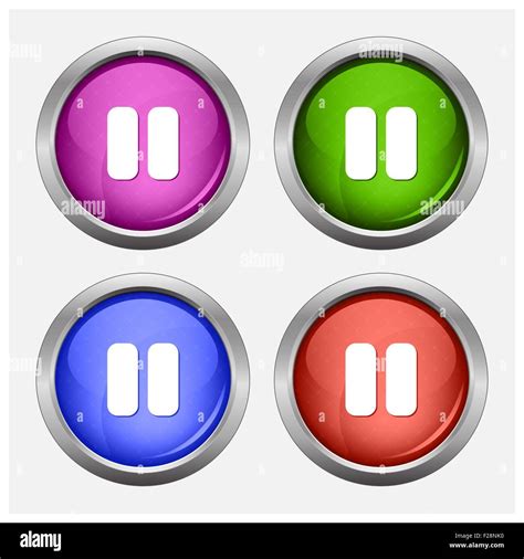 Set Of Isolated Pause Glossy Vector Web Buttons Beautiful Internet Buttons Stock Photo Alamy