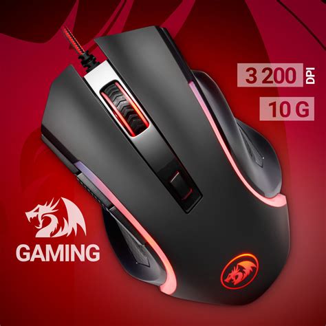Игровая мышь проводная Redragon Nothosaur 75065 черный купить по выгодной цене в интернет