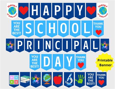 School Principal Day Printable Banner School Principal Day Sign