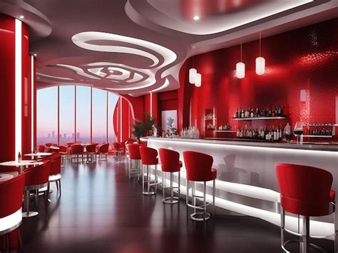 Premium Ai Image Red Indoor Interior Night Club Vip Luxury Design